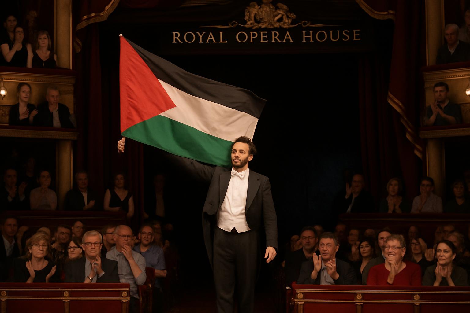 Palestinian Flag Protest at Royal Opera House